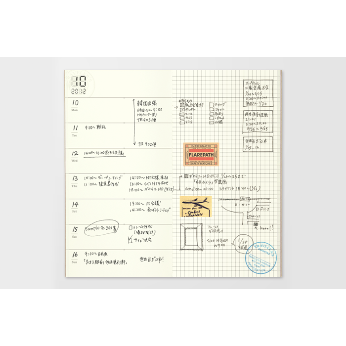 019 TRAVELER'S Notebook Regular - Refill - Weekly Memo Planner Diary N ...